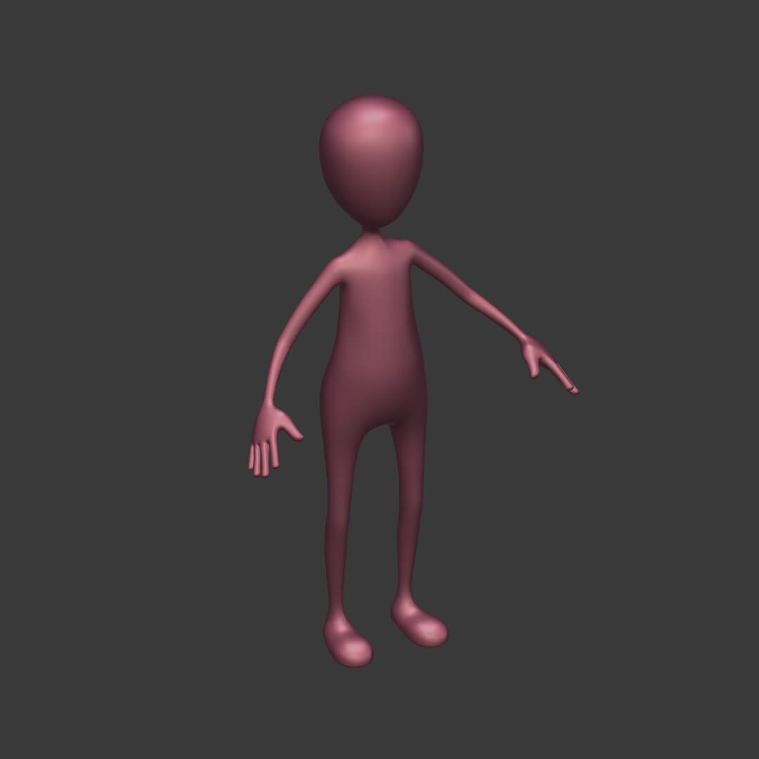 Cartoon Stickman - Rigged 3D Model by Ocstard