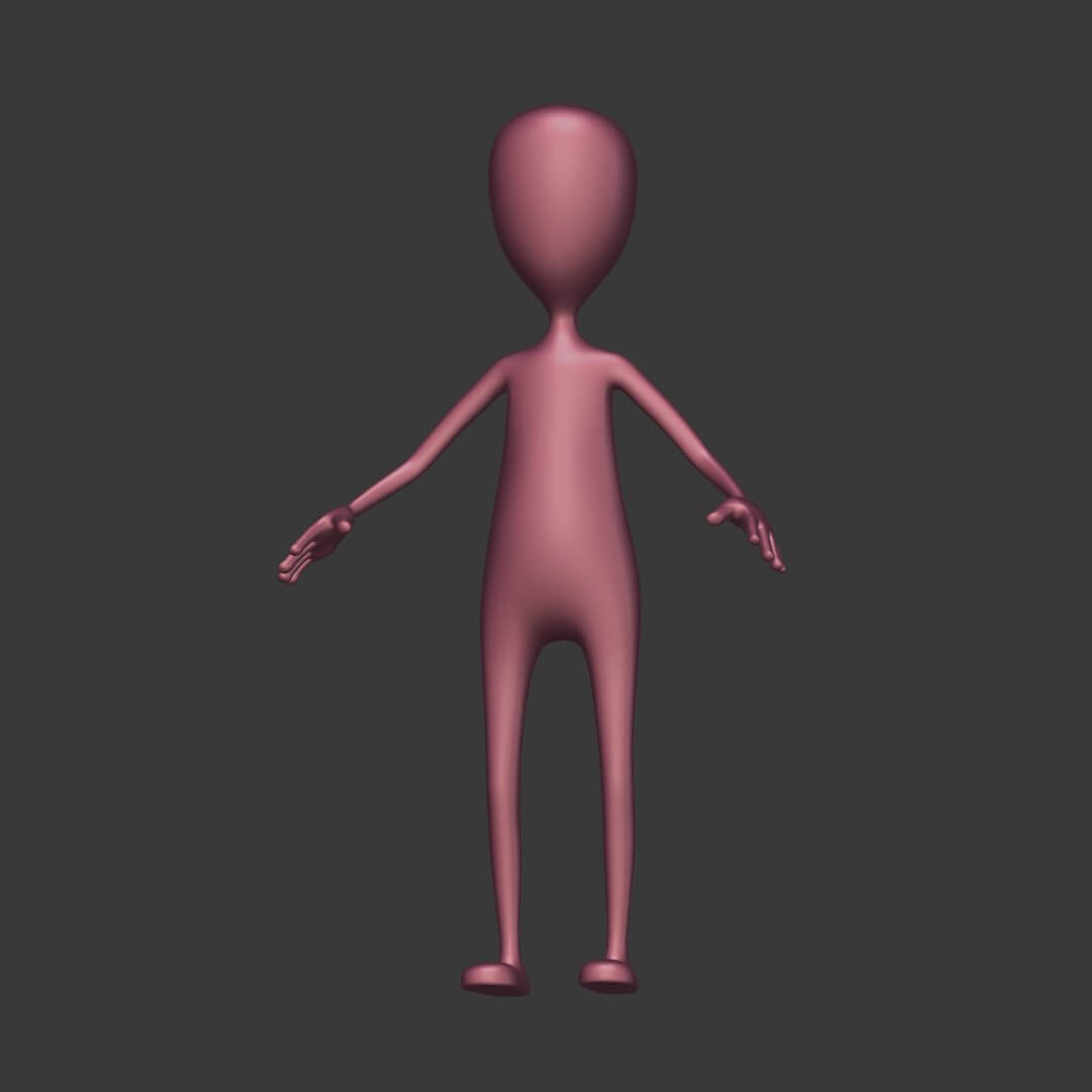Cartoon Stickman - Rigged 3D Model by Ocstard