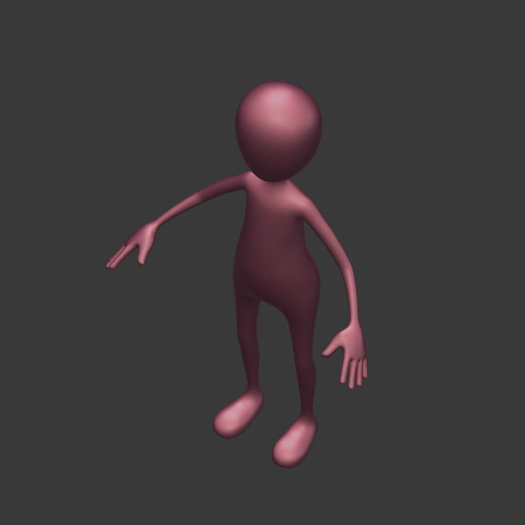 Cartoon Stickman - Rigged 3D Model by Ocstard