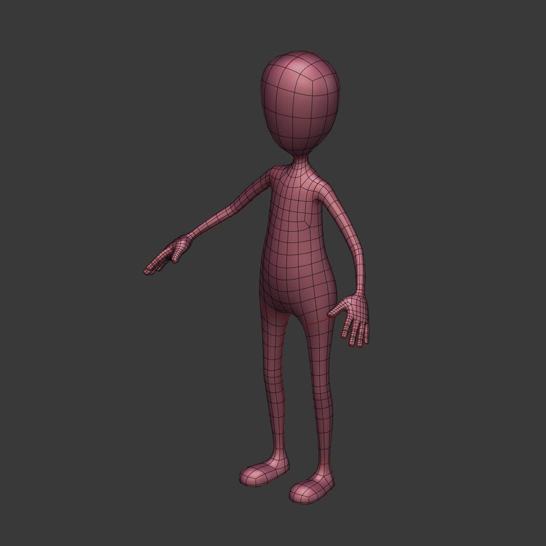 Cartoon Stickman - Rigged 3D Model by Ocstard