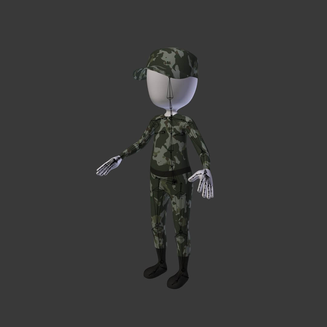 Cartoon Stickman -- Rigged 3D Model by Ocstard