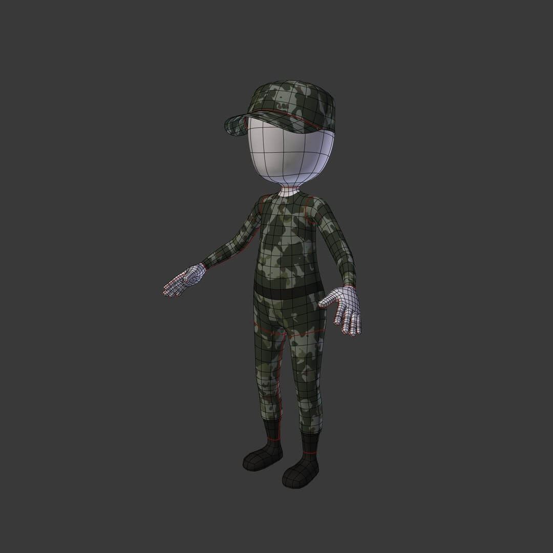 Cartoon Stickman -- Rigged 3D Model by Ocstard