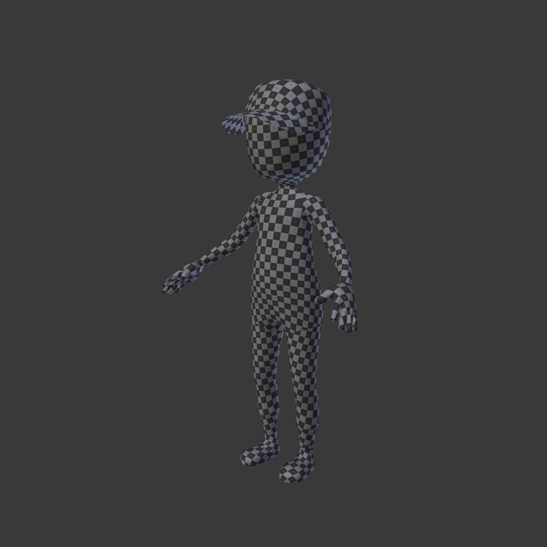 Cartoon Stickman -- Rigged 3D Model by Ocstard