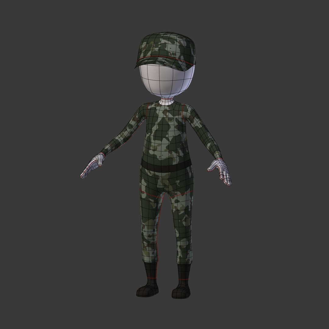 Cartoon Stickman -- Rigged 3D Model by Ocstard