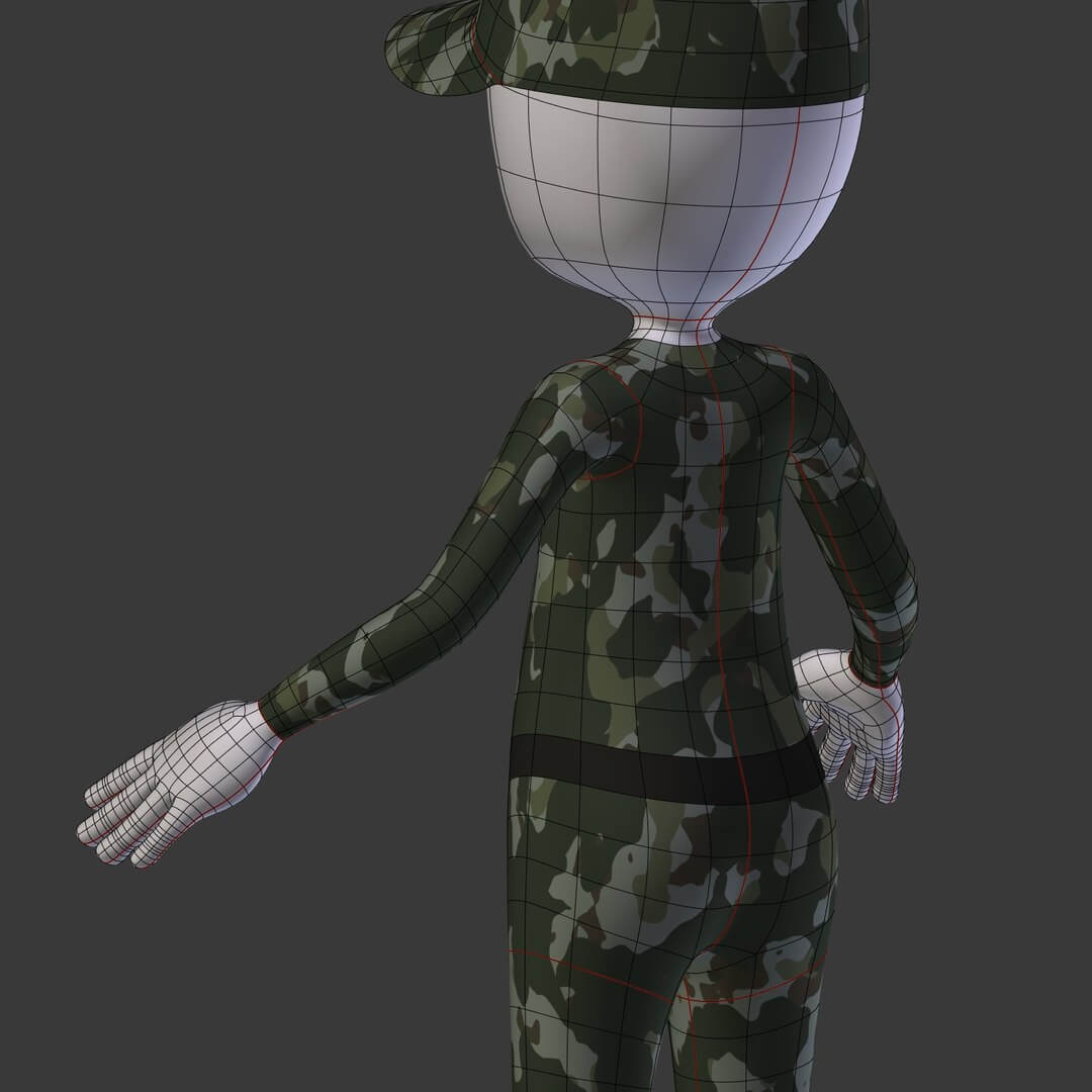 Cartoon Stickman -- Rigged 3D Model by Ocstard