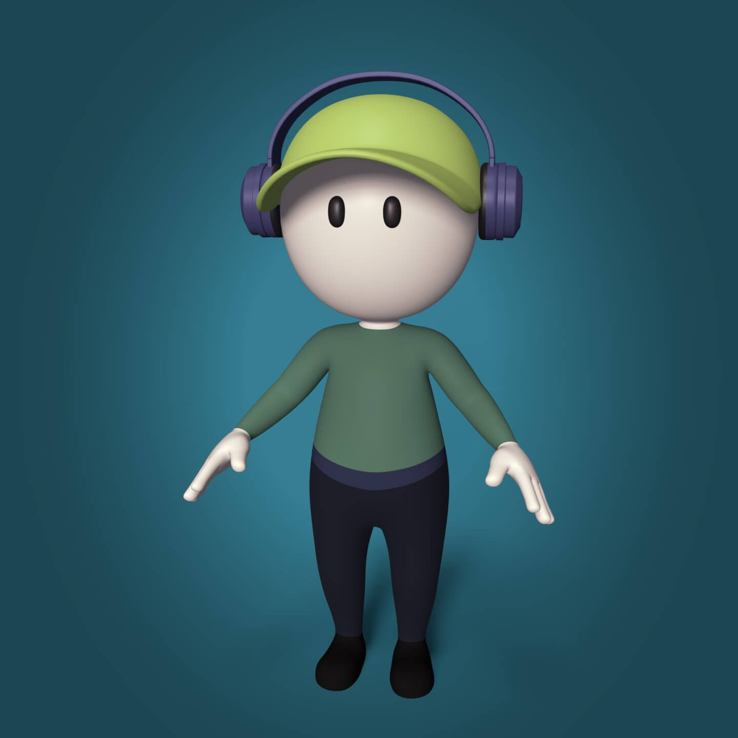 Cartoon Boy - Stickman 3D Model by Ocstard