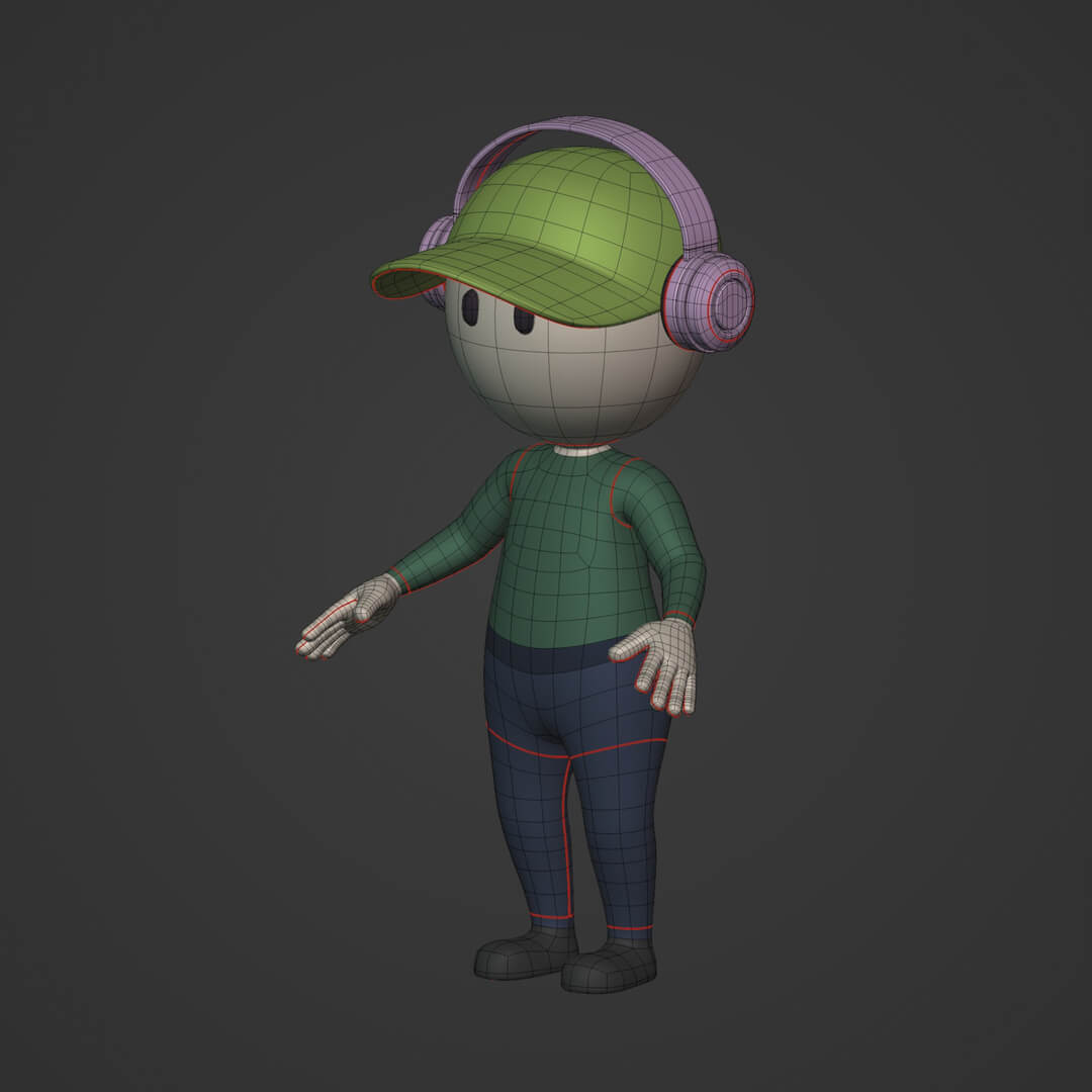 Cartoon Boy - Stickman 3D Model by Ocstard