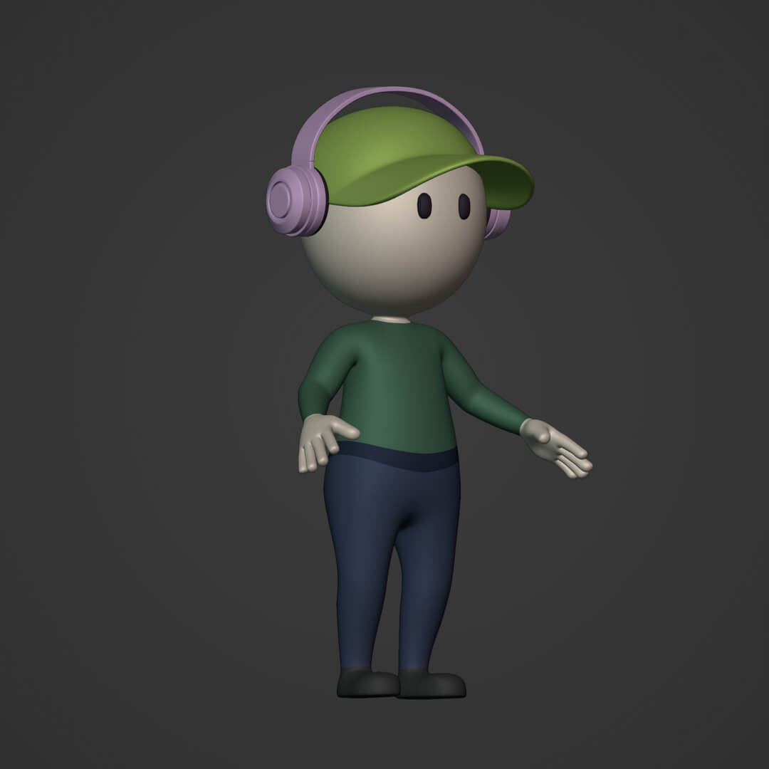 Cartoon Boy - Stickman 3D Model by Ocstard