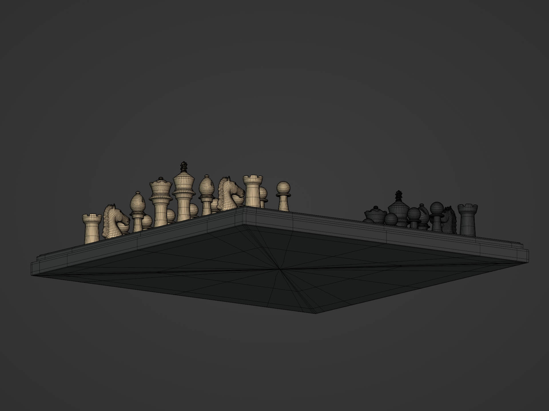 Chess Set and Board - 3D Model by Ocstard