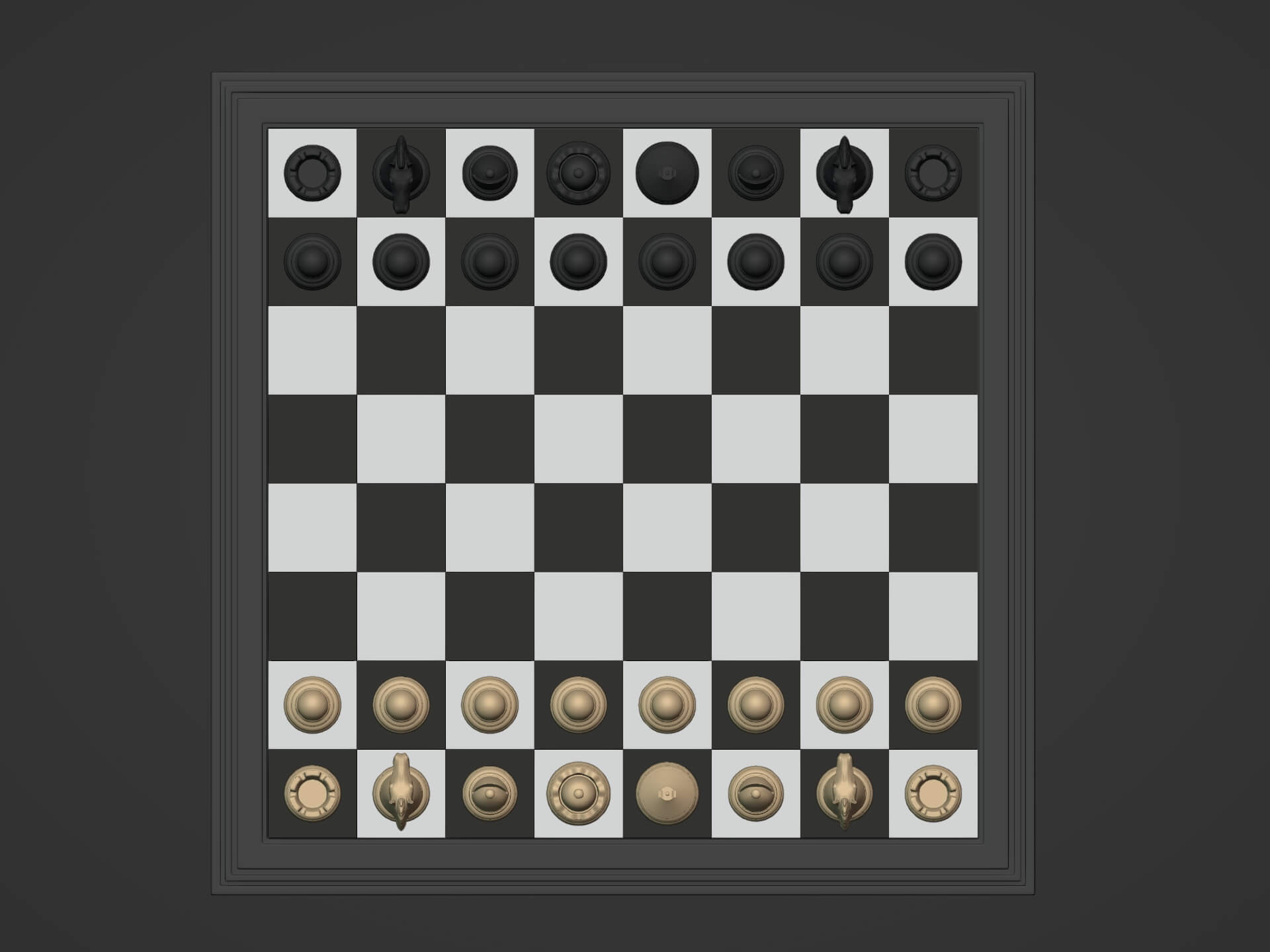 Chess Set and Board - 3D Model by Ocstard