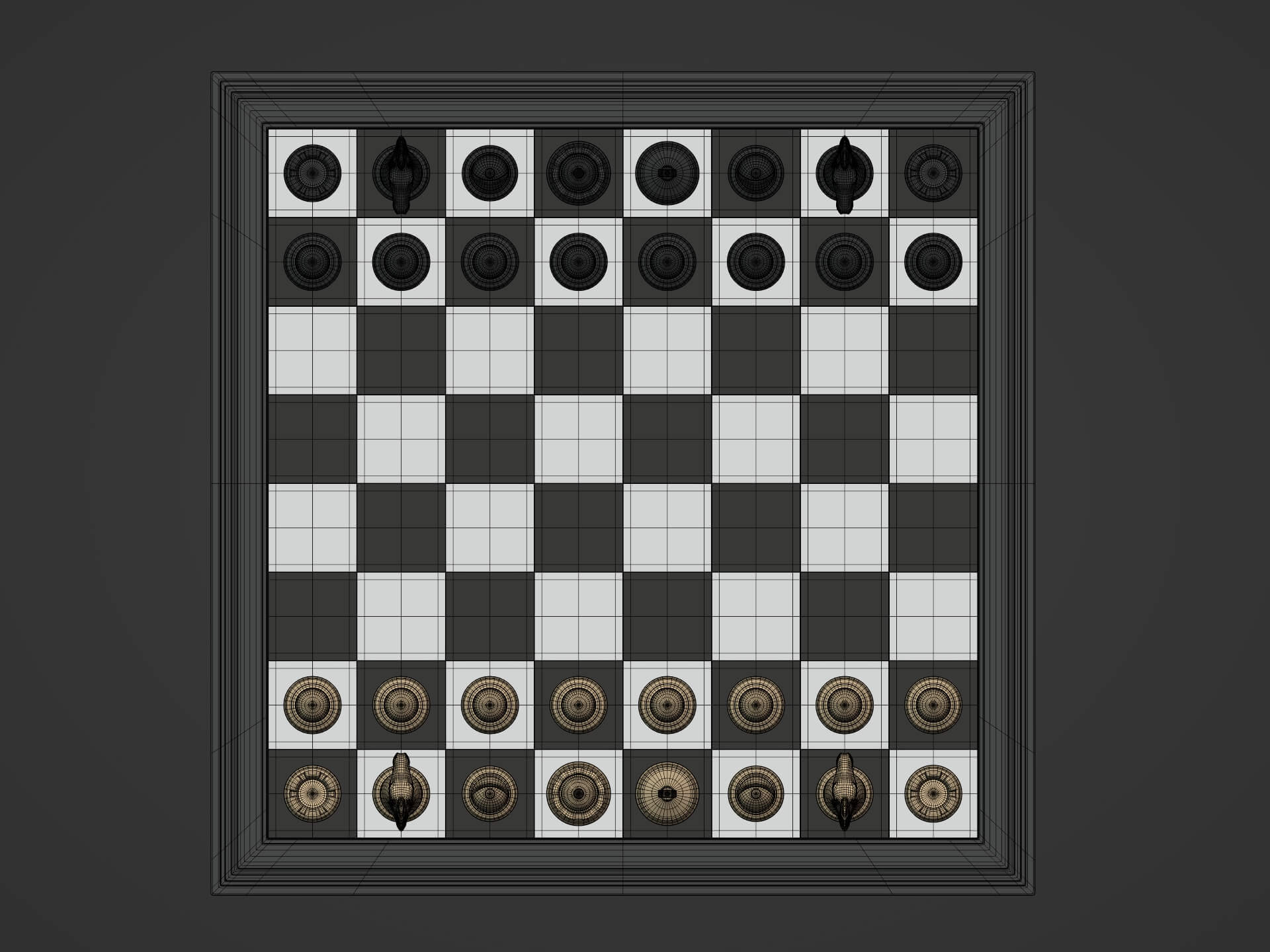 Chess Set and Board - 3D Model by Ocstard