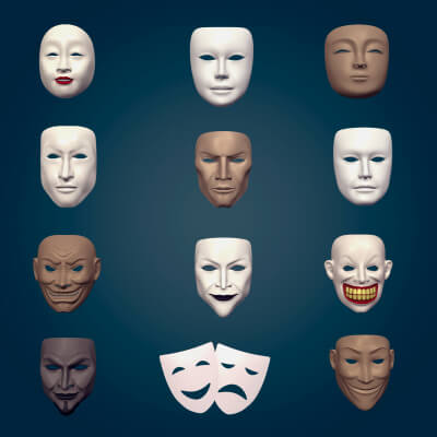Theater Mask Collection - 3D Model by Ocstard