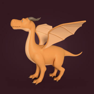 Cartoon Dragon - 3D Model by Ocstard