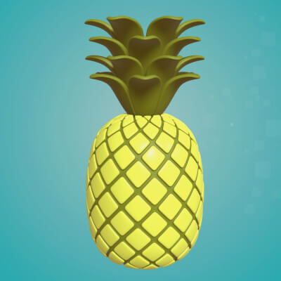Cartoon Ananas - 3D Model by Ocstard