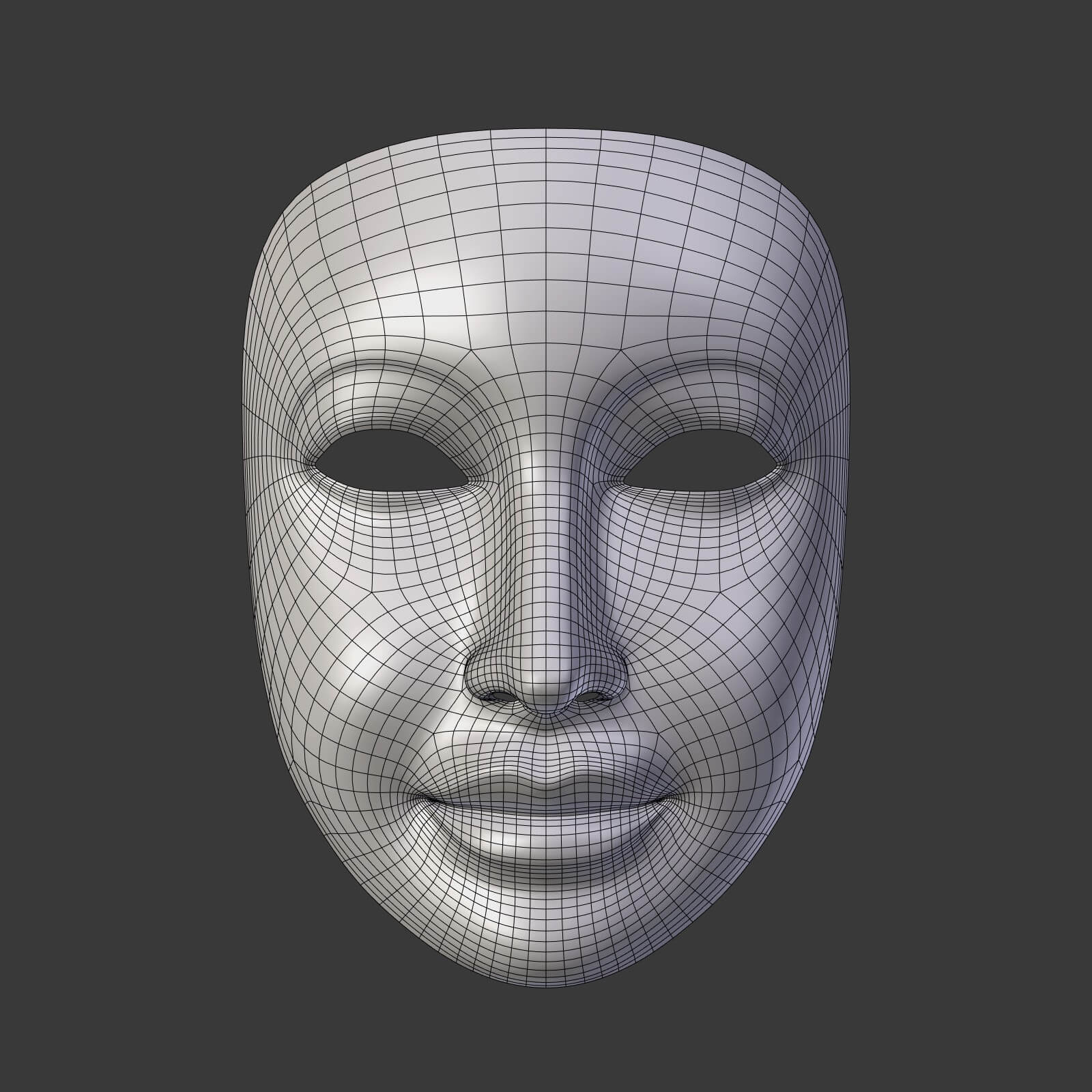 Female Theater Mask With Neutral Expressions - 3D Model by Ocstard