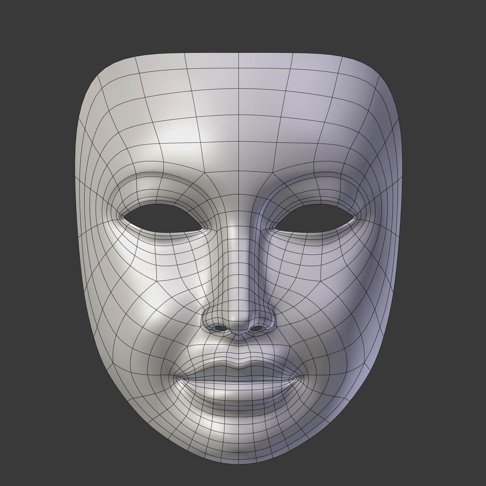Female Theater Mask With Neutral Expressions - 3D Model by Ocstard