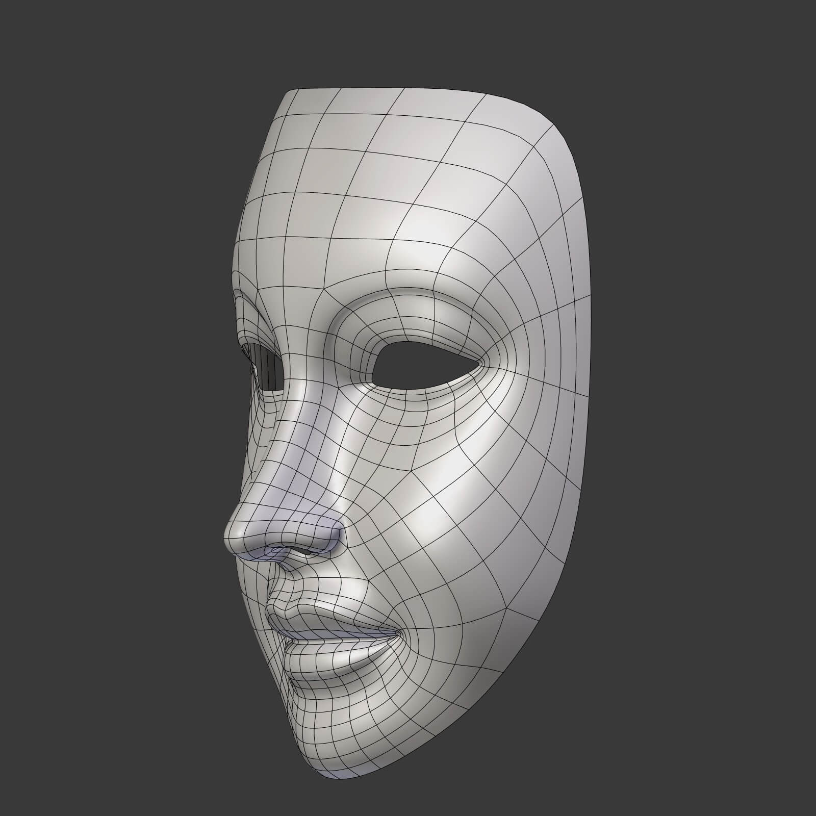 Female Theater Mask With Neutral Expressions - 3D Model by Ocstard