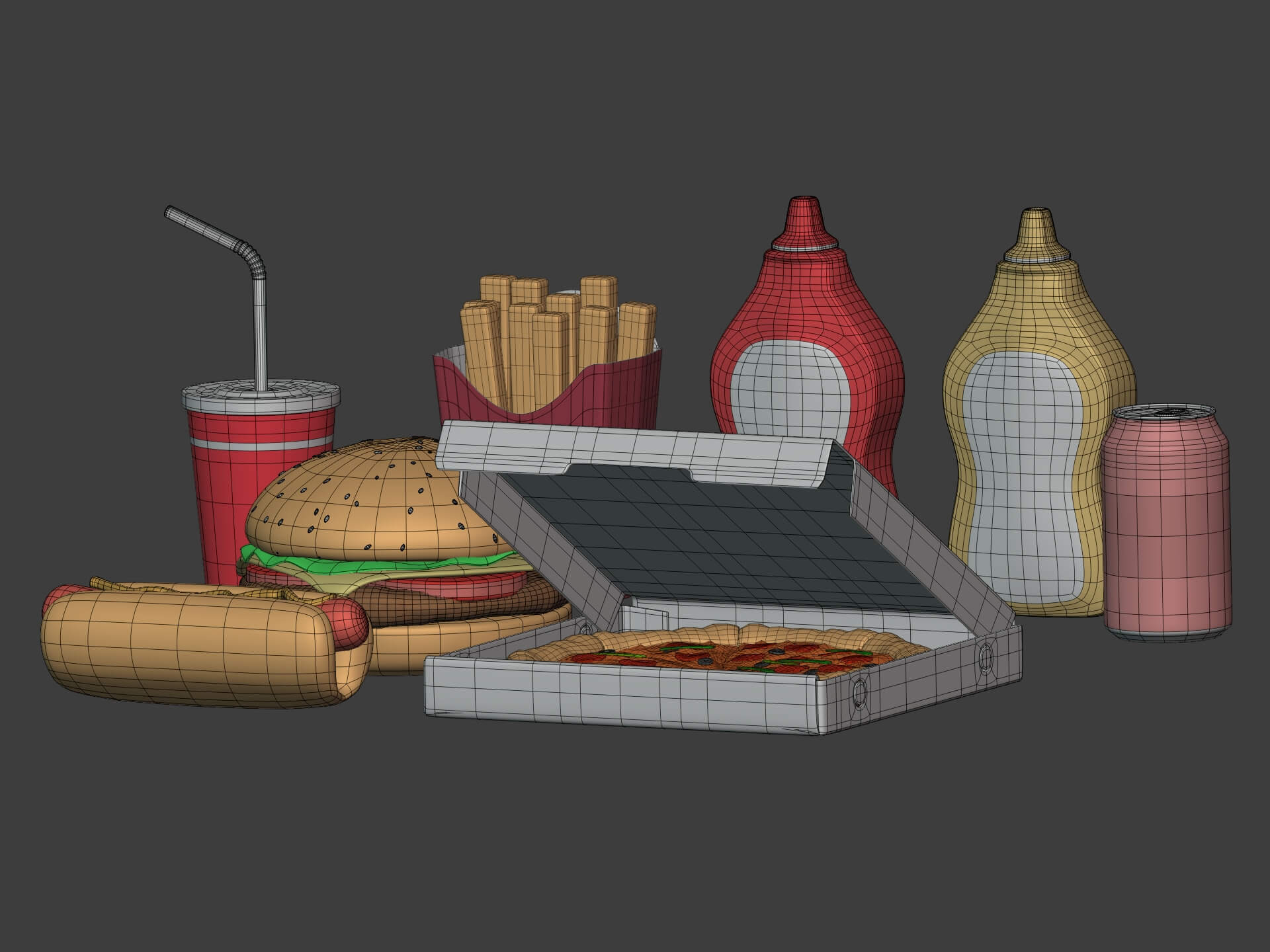 Cartoon Food Pack - 3D Model by Ocstard