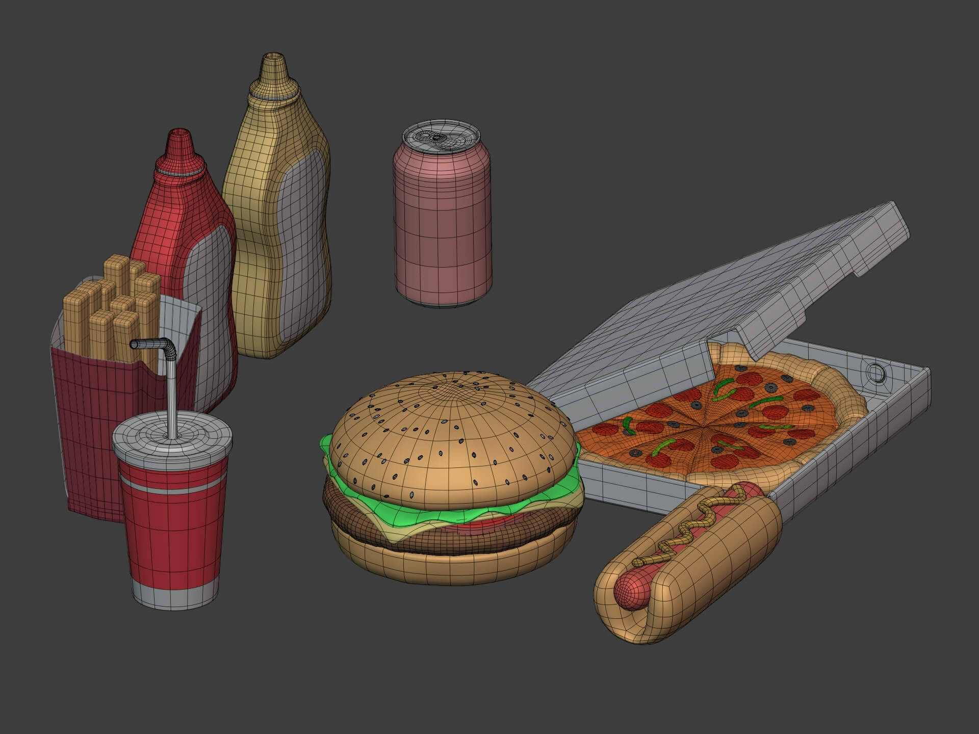 Cartoon Food Pack - 3D Model by Ocstard