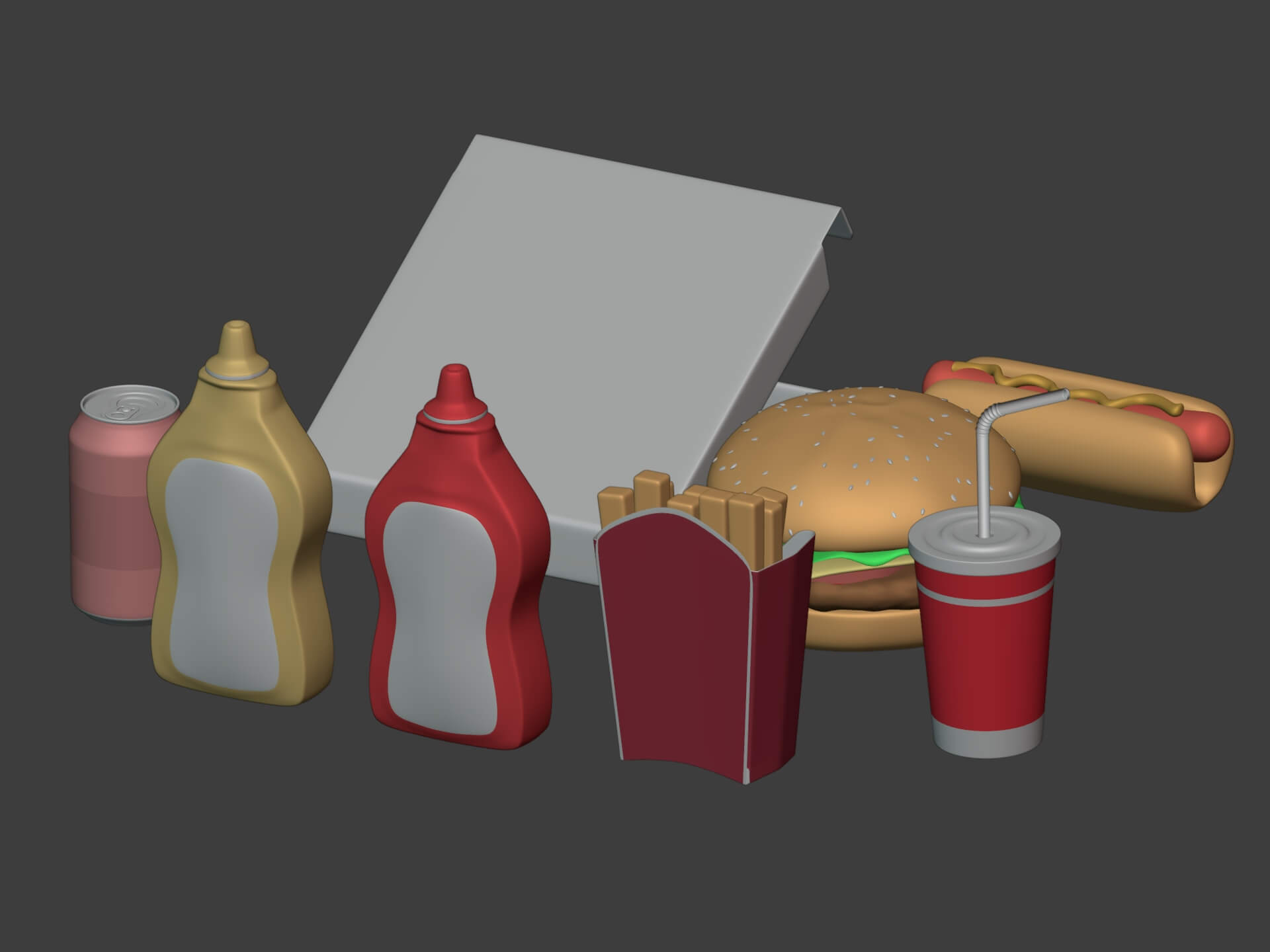 Cartoon Food Pack - 3D Model by Ocstard