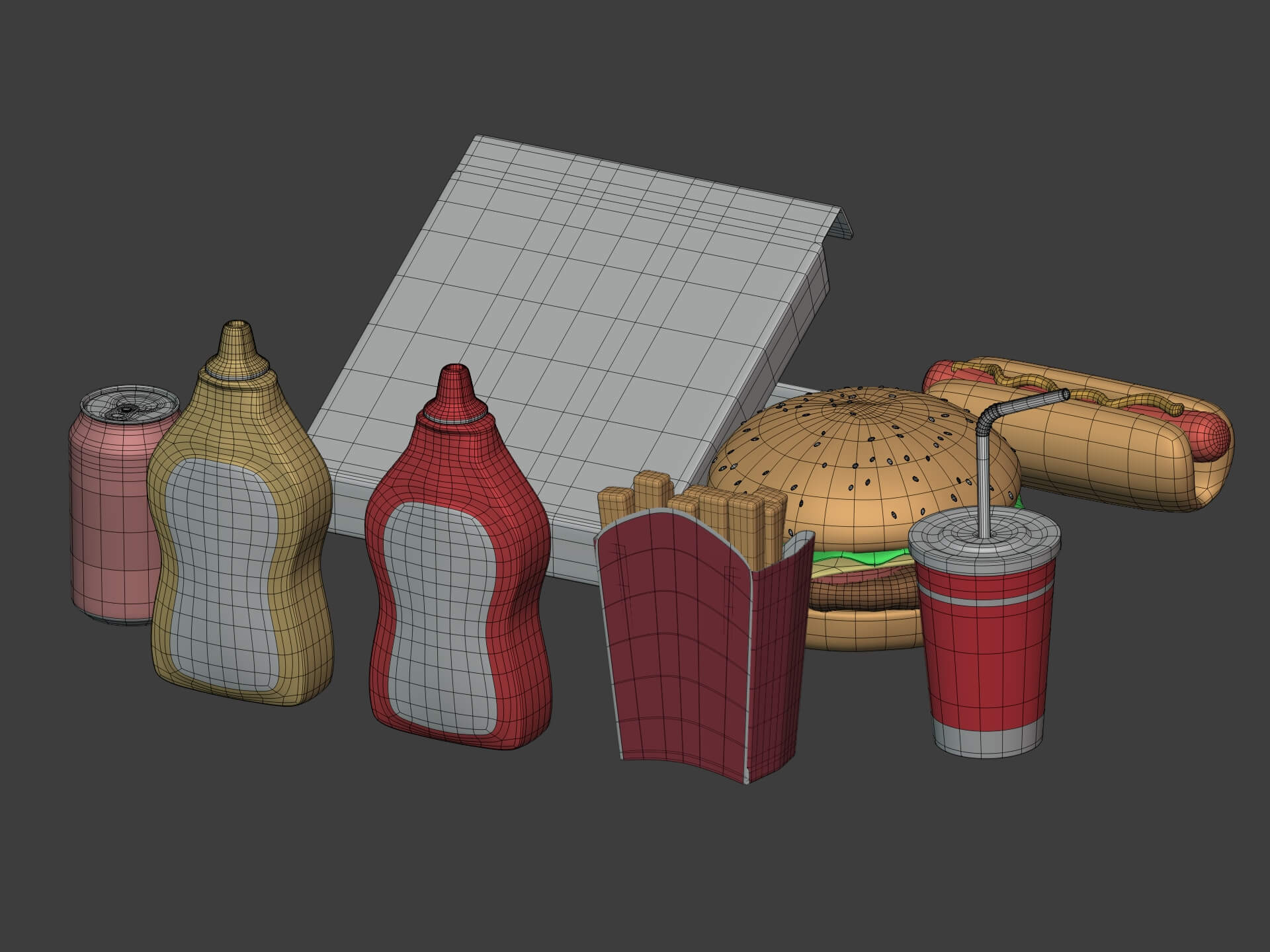 Cartoon Food Pack - 3D Model by Ocstard