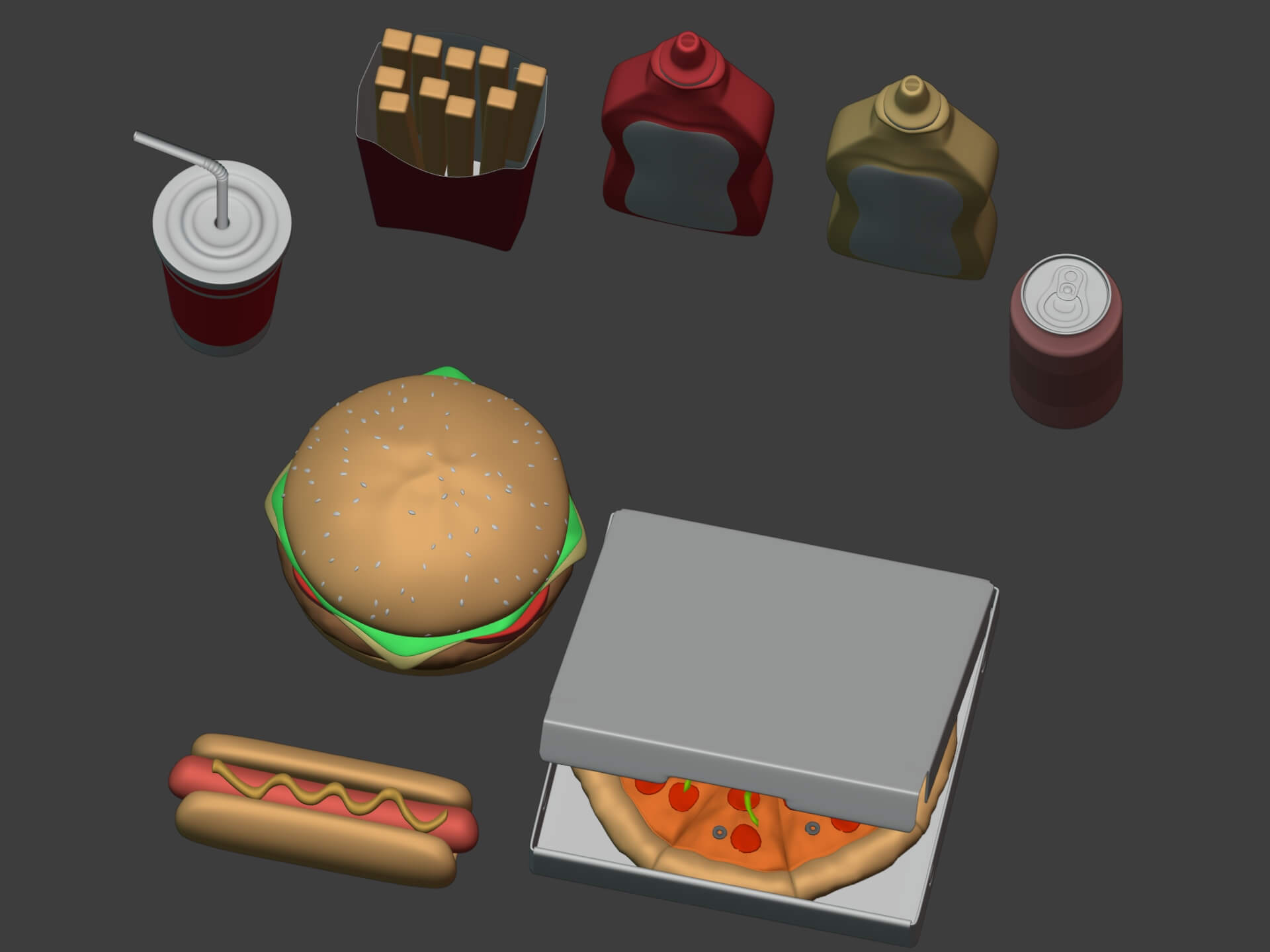 Cartoon Food Pack - 3D Model by Ocstard