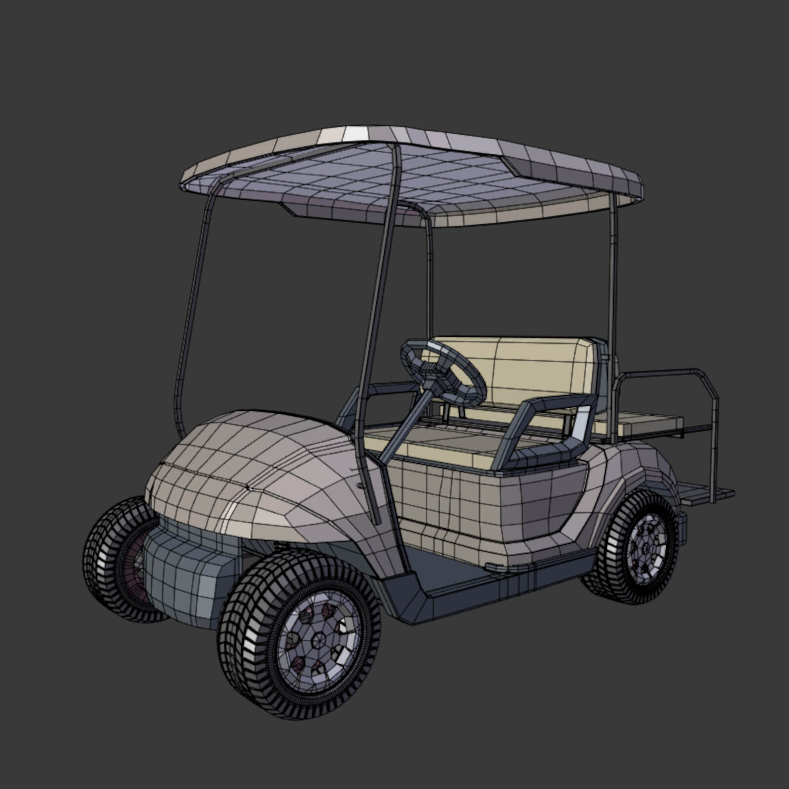 Generic Golf Cart - 3D Model by Ocstard