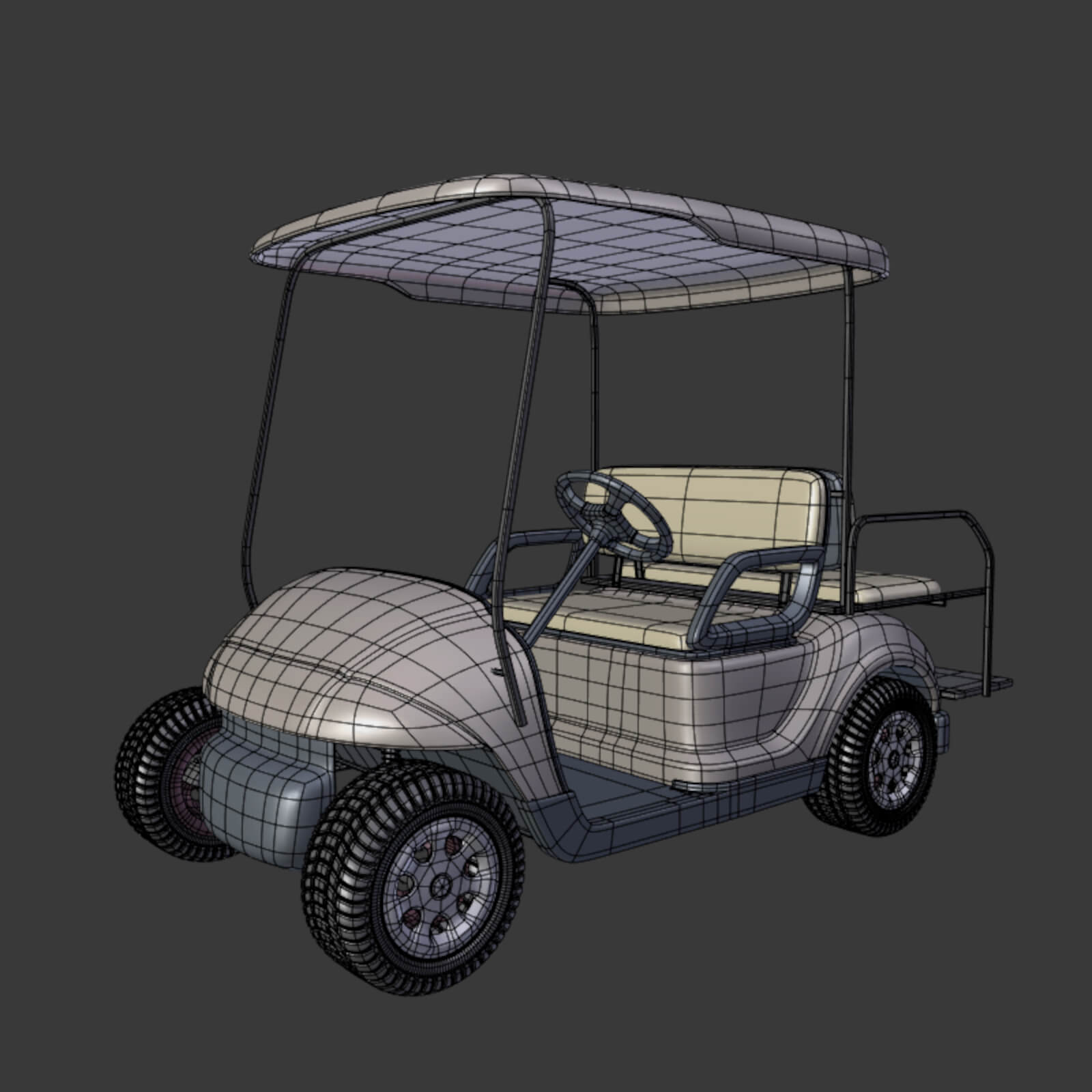Generic Golf Cart - 3D Model by Ocstard