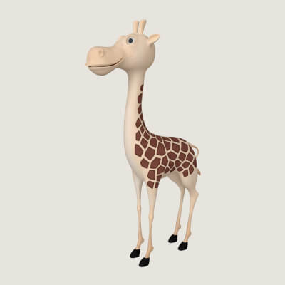 Toy Giraffe Cartoon - 3D Model by Ocstard