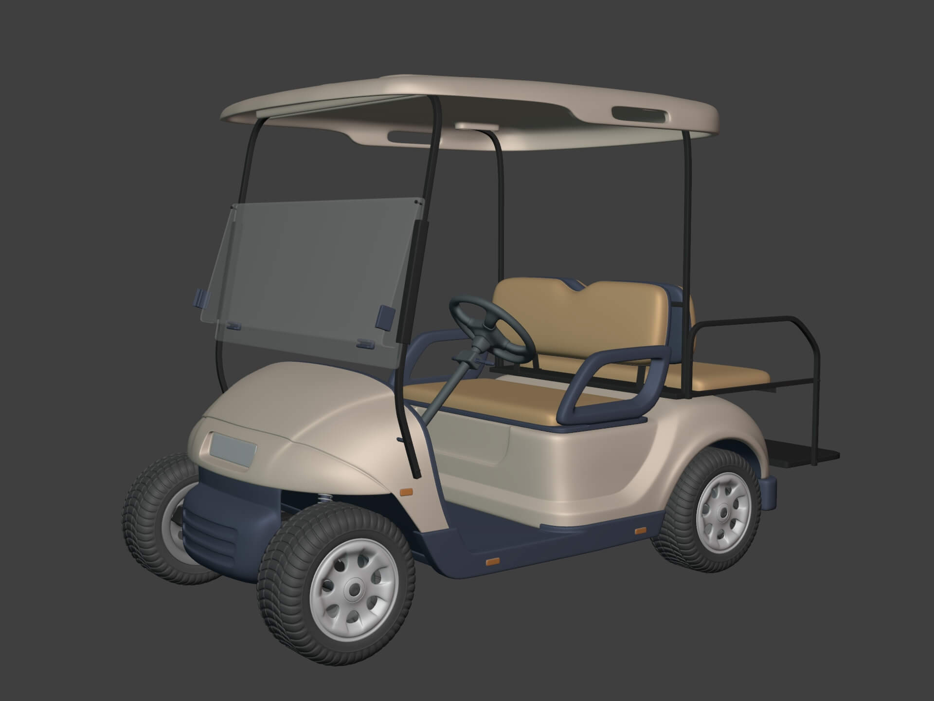 Generic Golf Cart V1 Electric Sports Vehicle - Blender Model by Ocstard