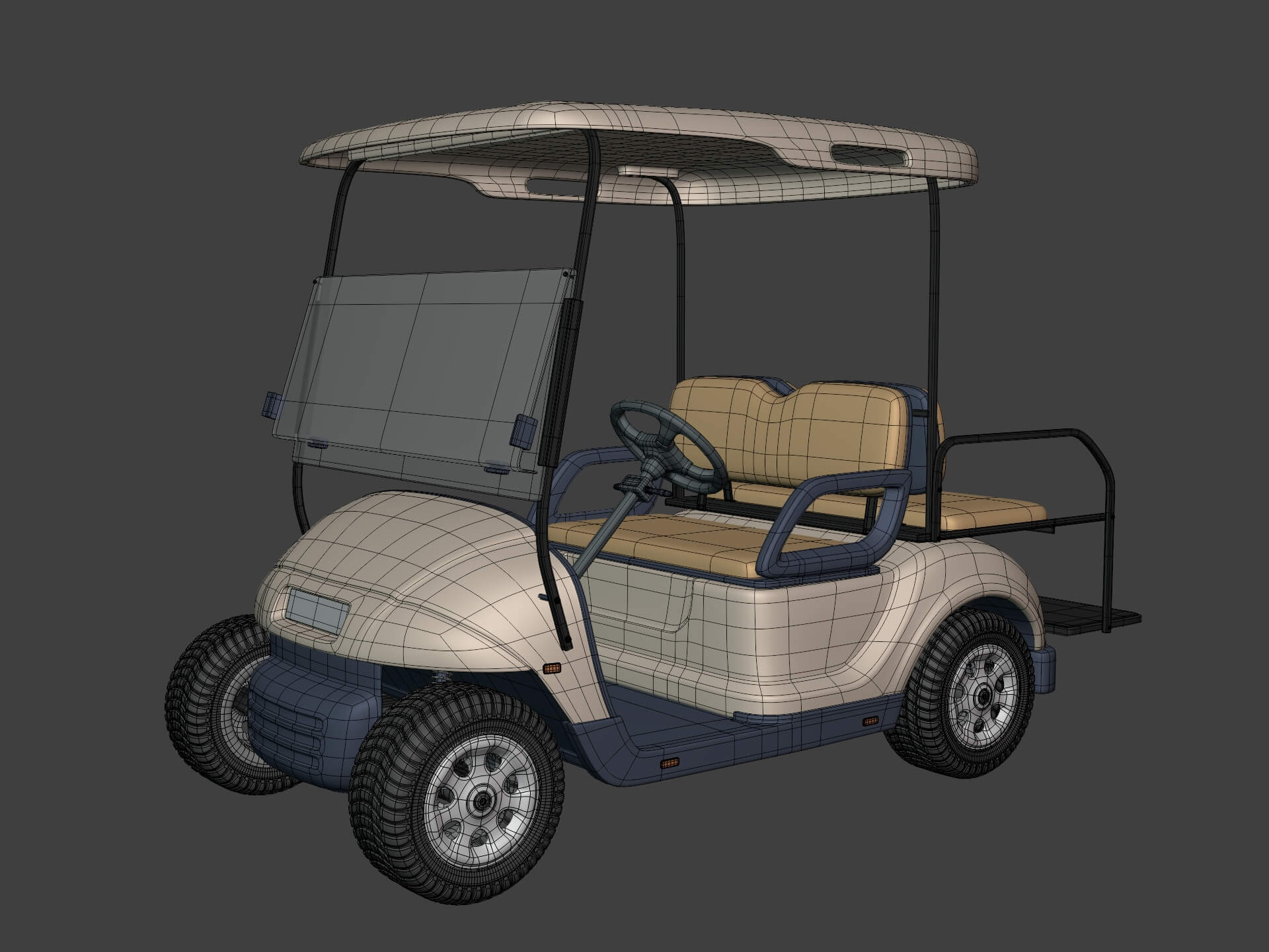Generic Golf Cart V1 Electric Sports Vehicle - Blender Model by Ocstard