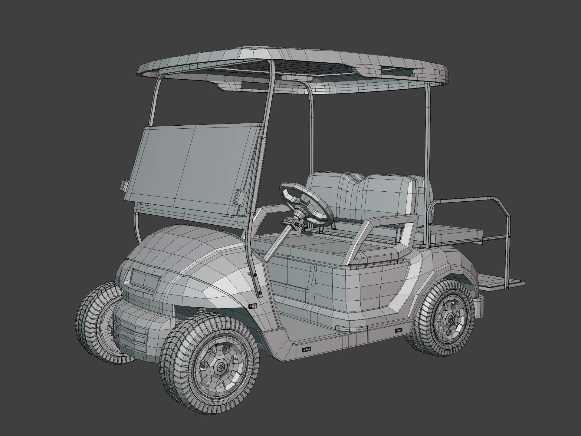 Generic Golf Cart V1 Electric Sports Vehicle - Blender Model by Ocstard
