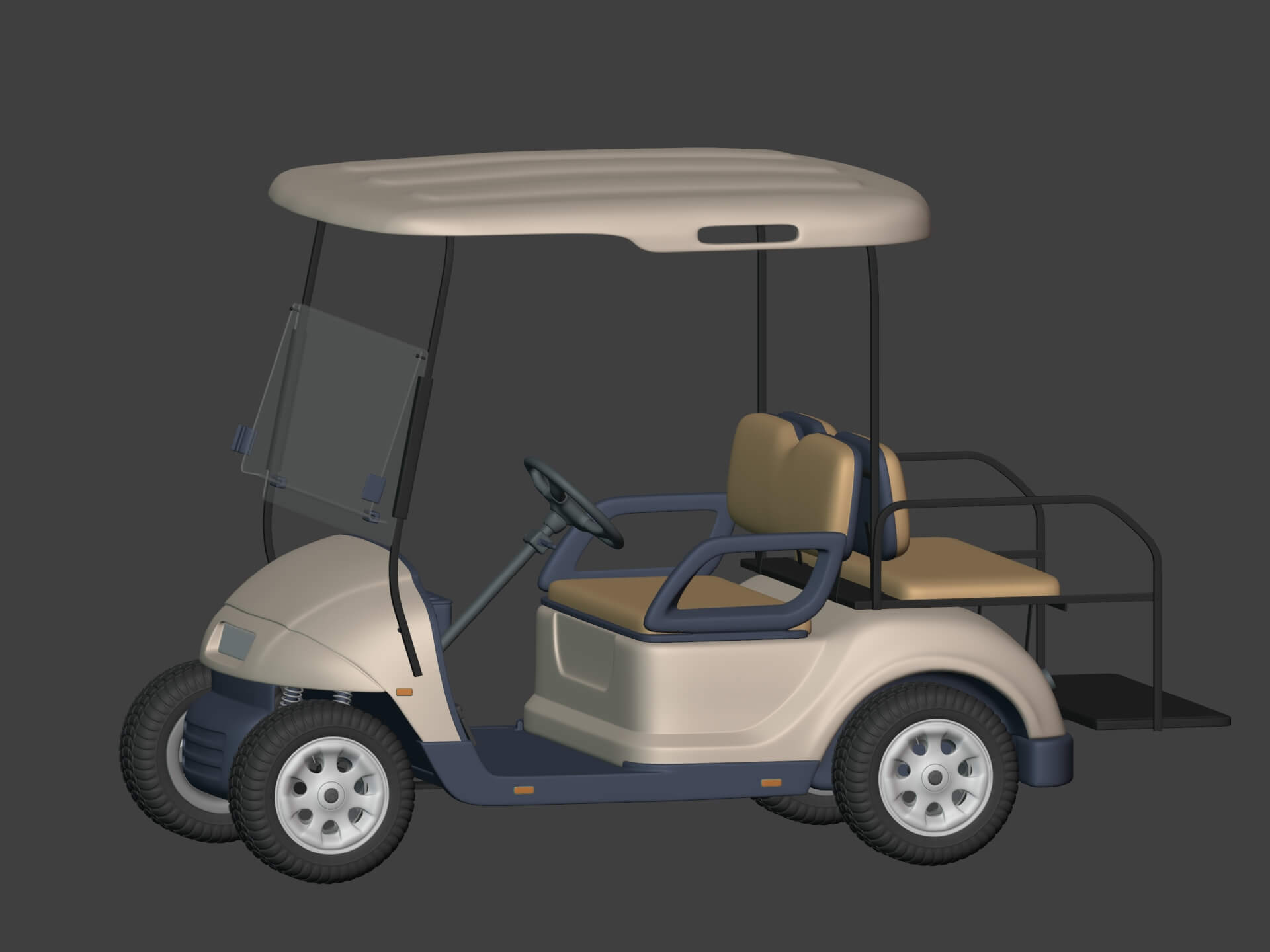 Generic Golf Cart V1 Electric Sports Vehicle - Blender Model by Ocstard