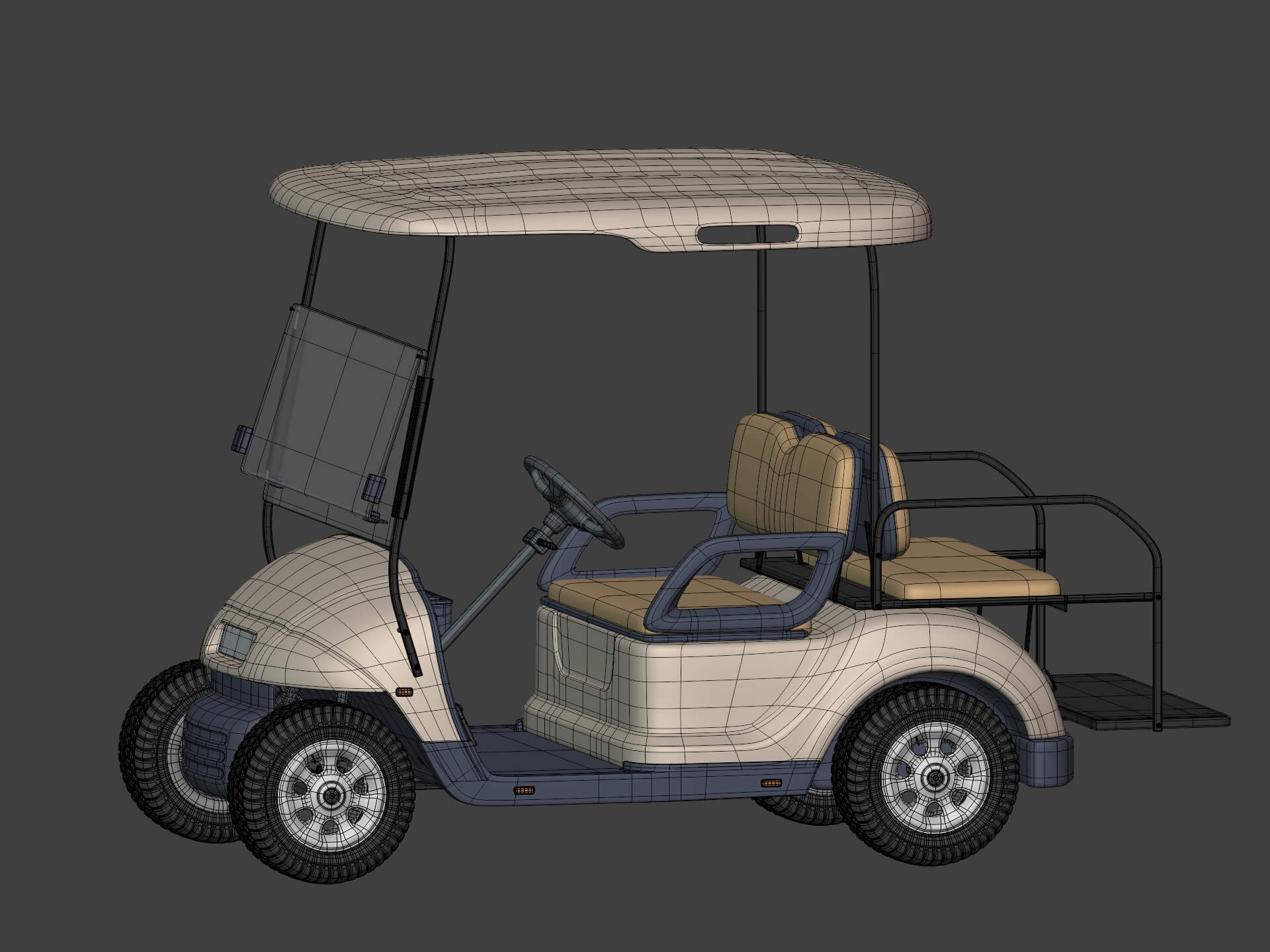 Generic Golf Cart V1 Electric Sports Vehicle - Blender Model by Ocstard
