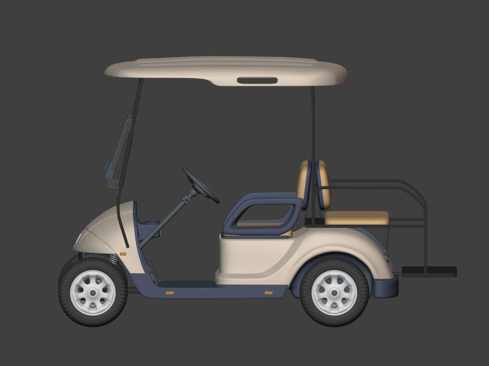 Generic Golf Cart V1 Electric Sports Vehicle - Blender Model by Ocstard