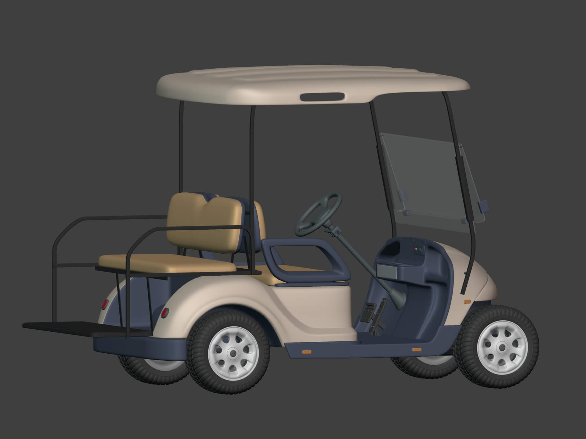 Generic Golf Cart V1 Electric Sports Vehicle - Blender Model by Ocstard