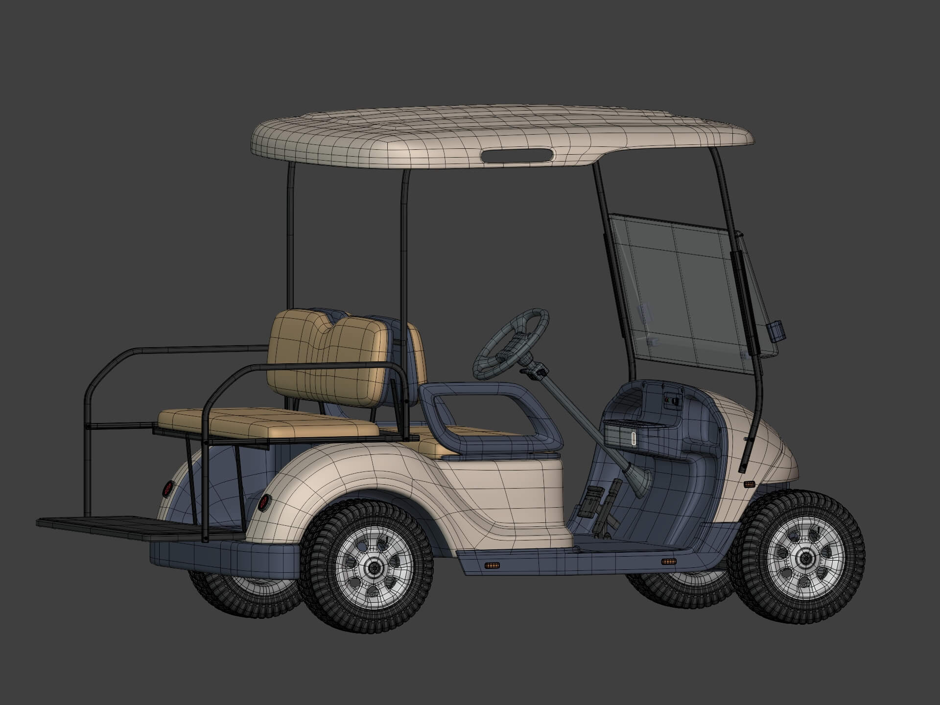 Generic Golf Cart V1 Electric Sports Vehicle - Blender Model by Ocstard