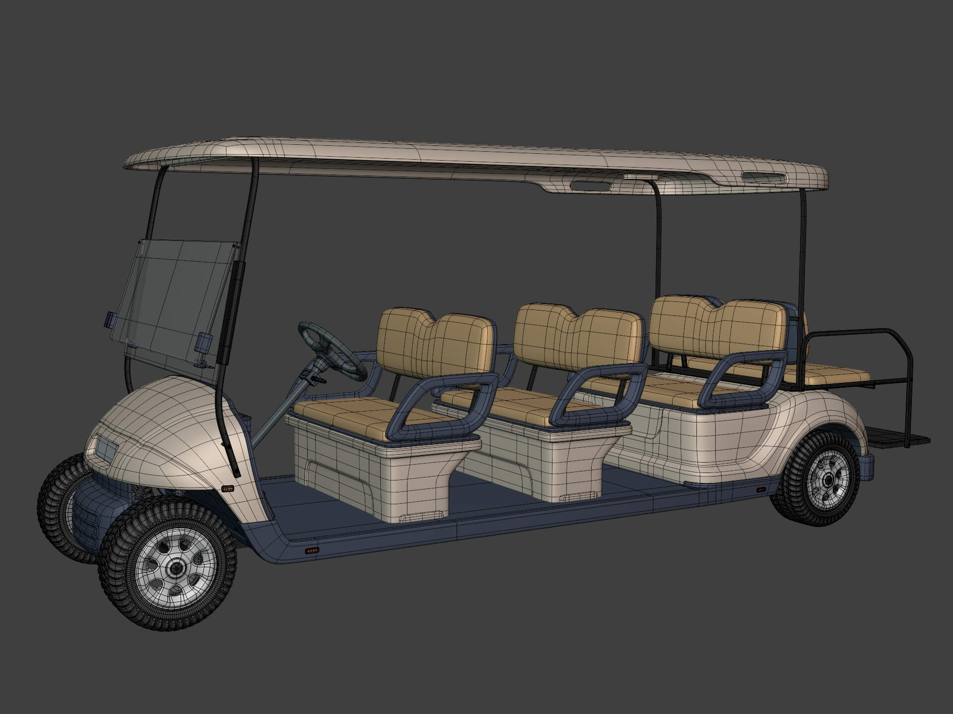 Golf Cart Large - 3D Model by Ocstard