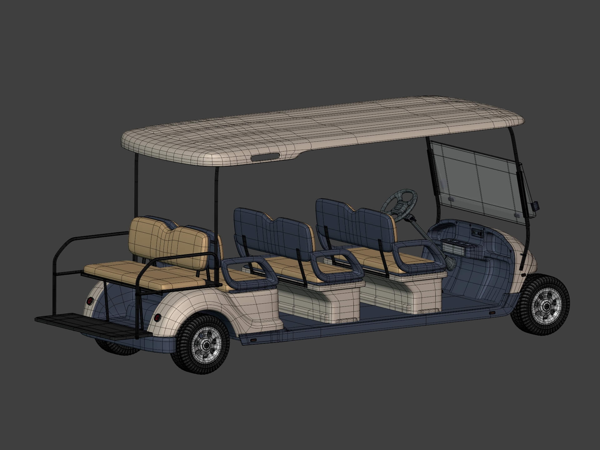 Golf Cart Large - 3D Model by Ocstard