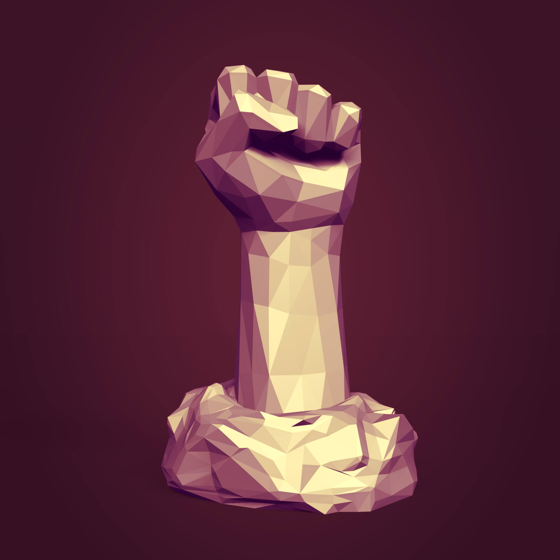 Polygonal Hand Figurine - 3D Model by Ocstard