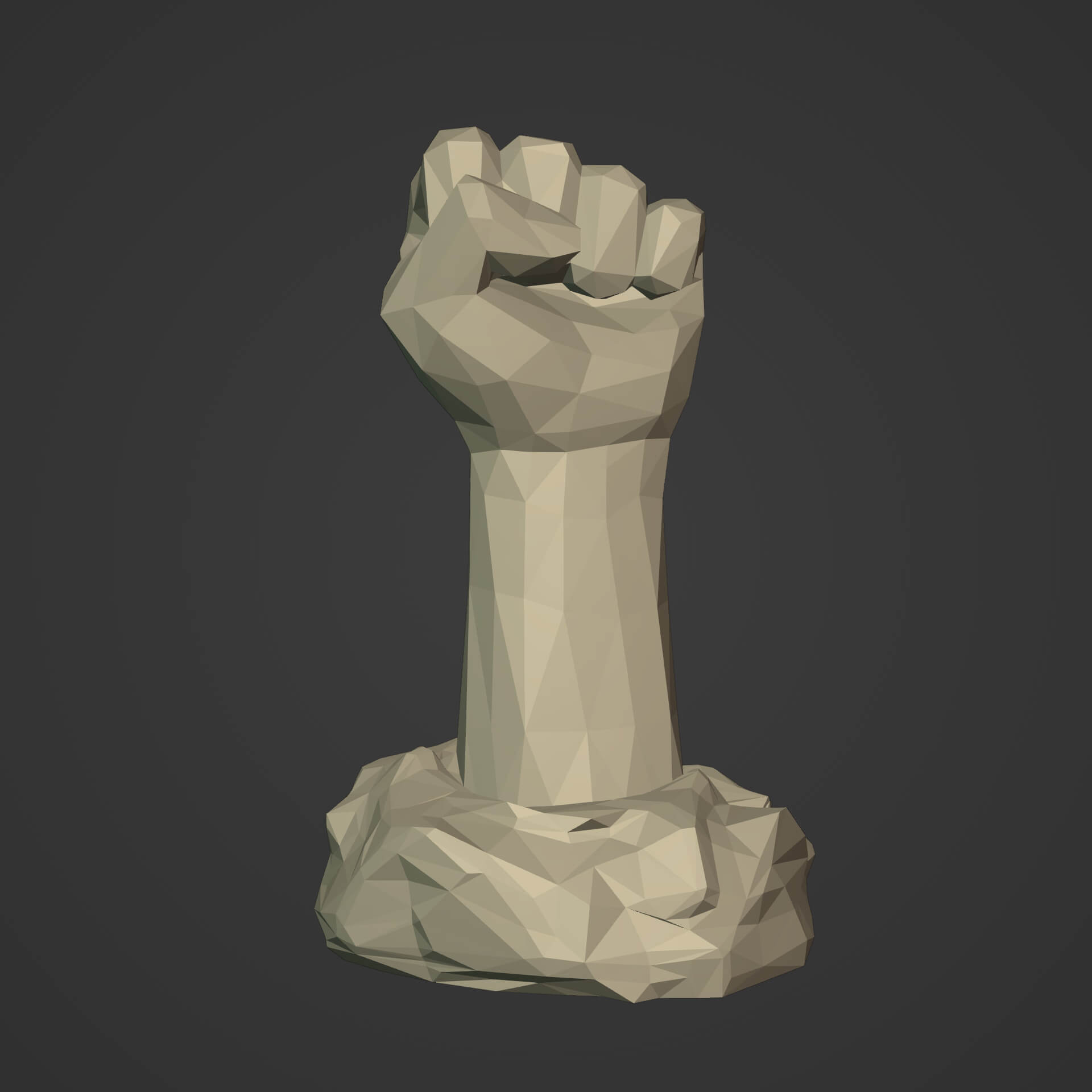 Polygonal Hand Figurine - 3D Model by Ocstard