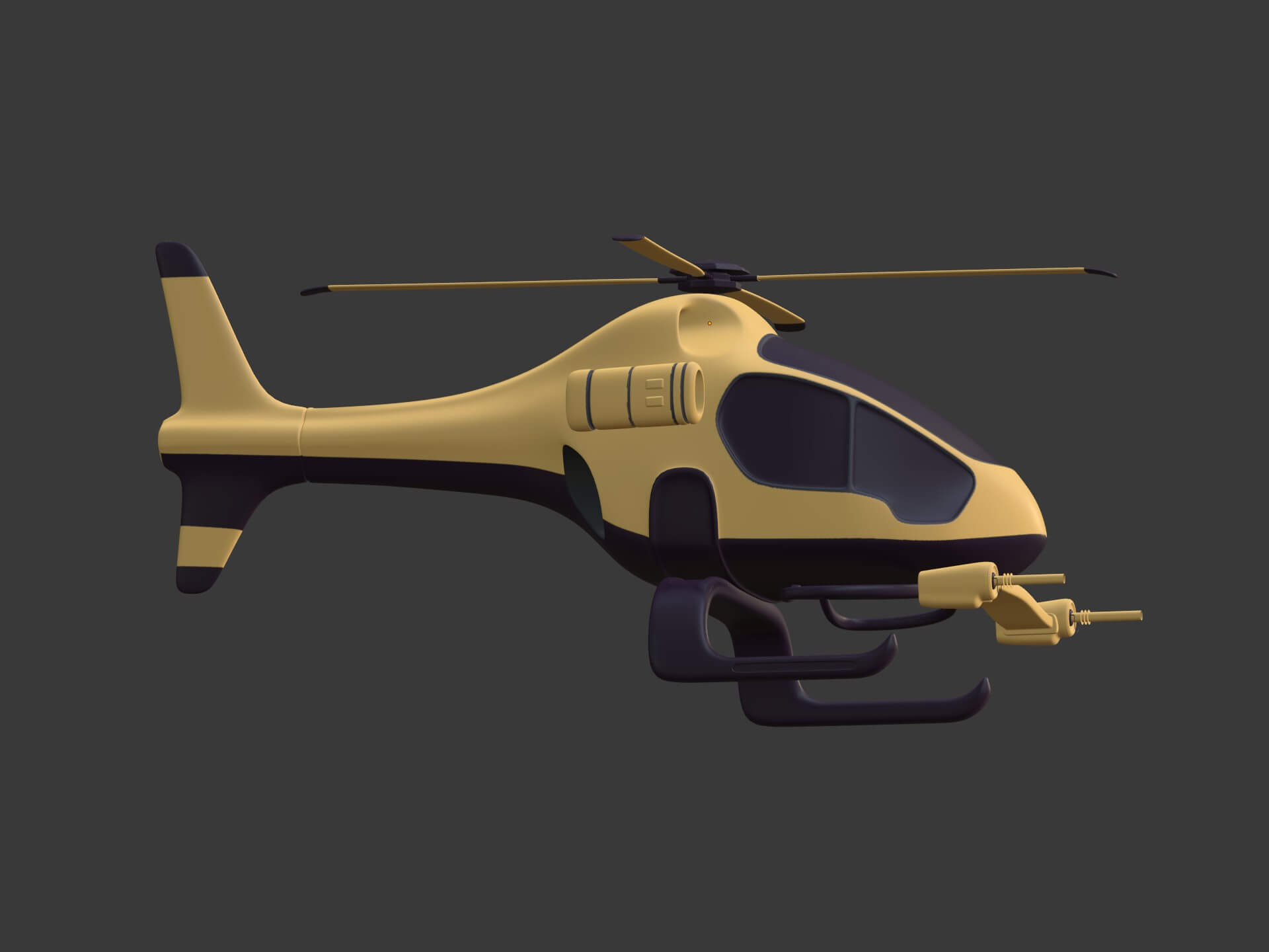 Cartoon Fantasy Helicopter - 3D Model by Ocstard
