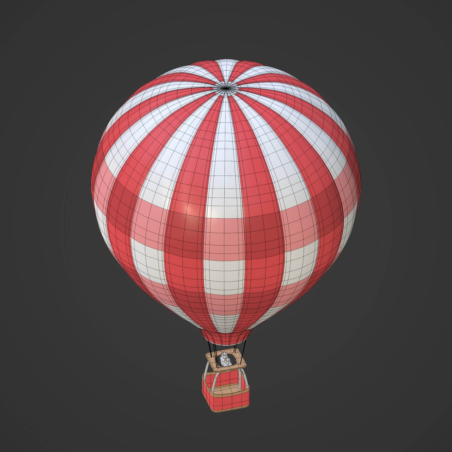 Hot Air Balloon - 3D Model by Ocstard