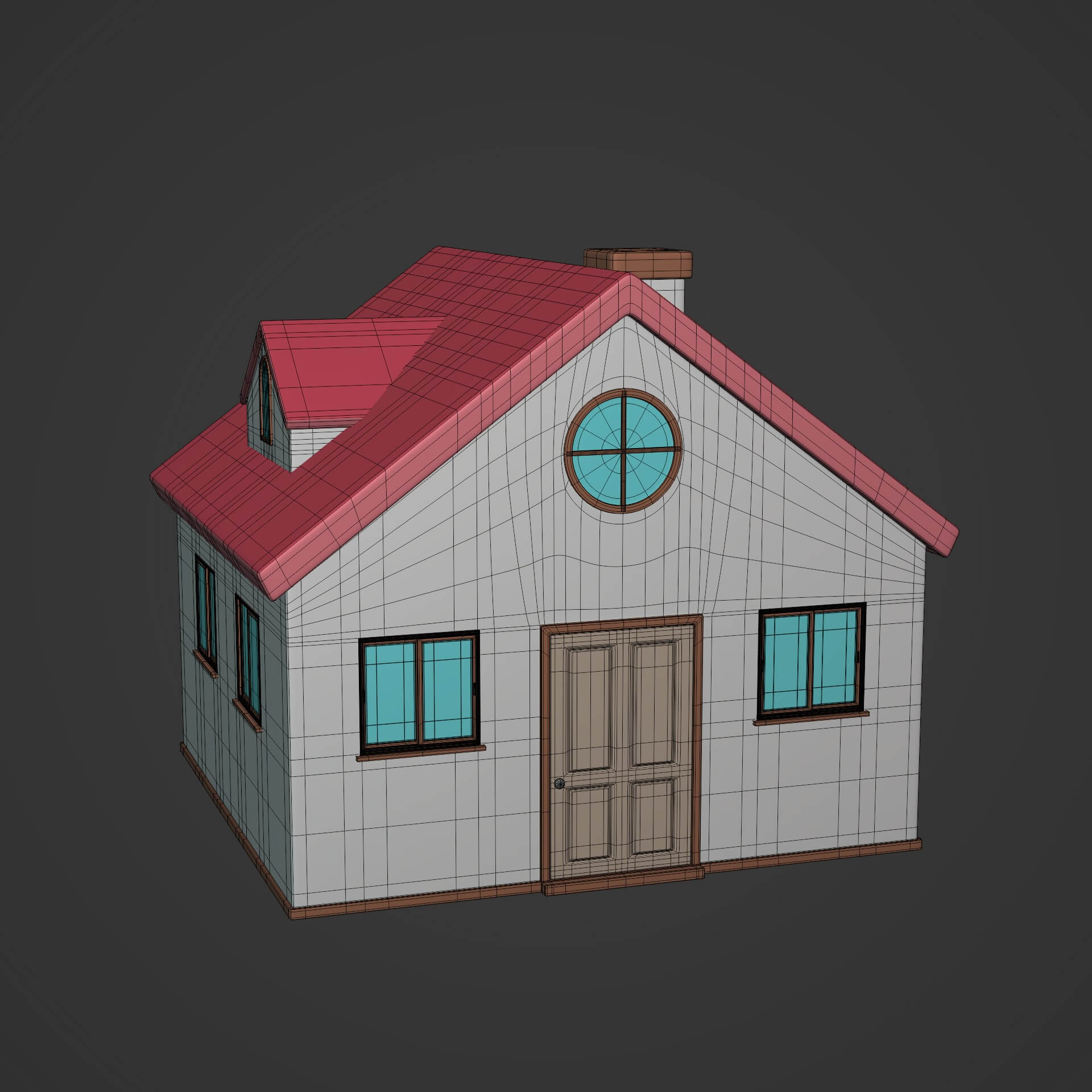 Cartoon House - 3D Model by Ocstard