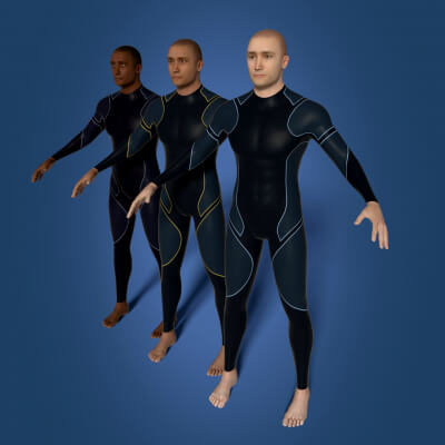 Surfer - Swimmer -- 3 Skin Textures 3D Model by Ocstard
