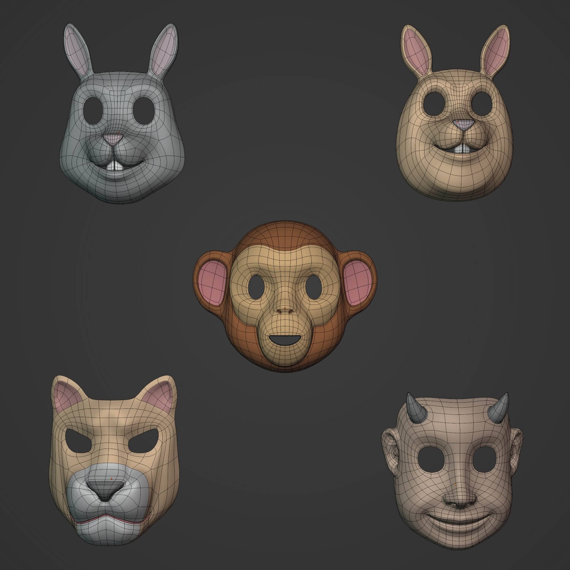 Kids Masks Pack - 3D Model by Ocstard