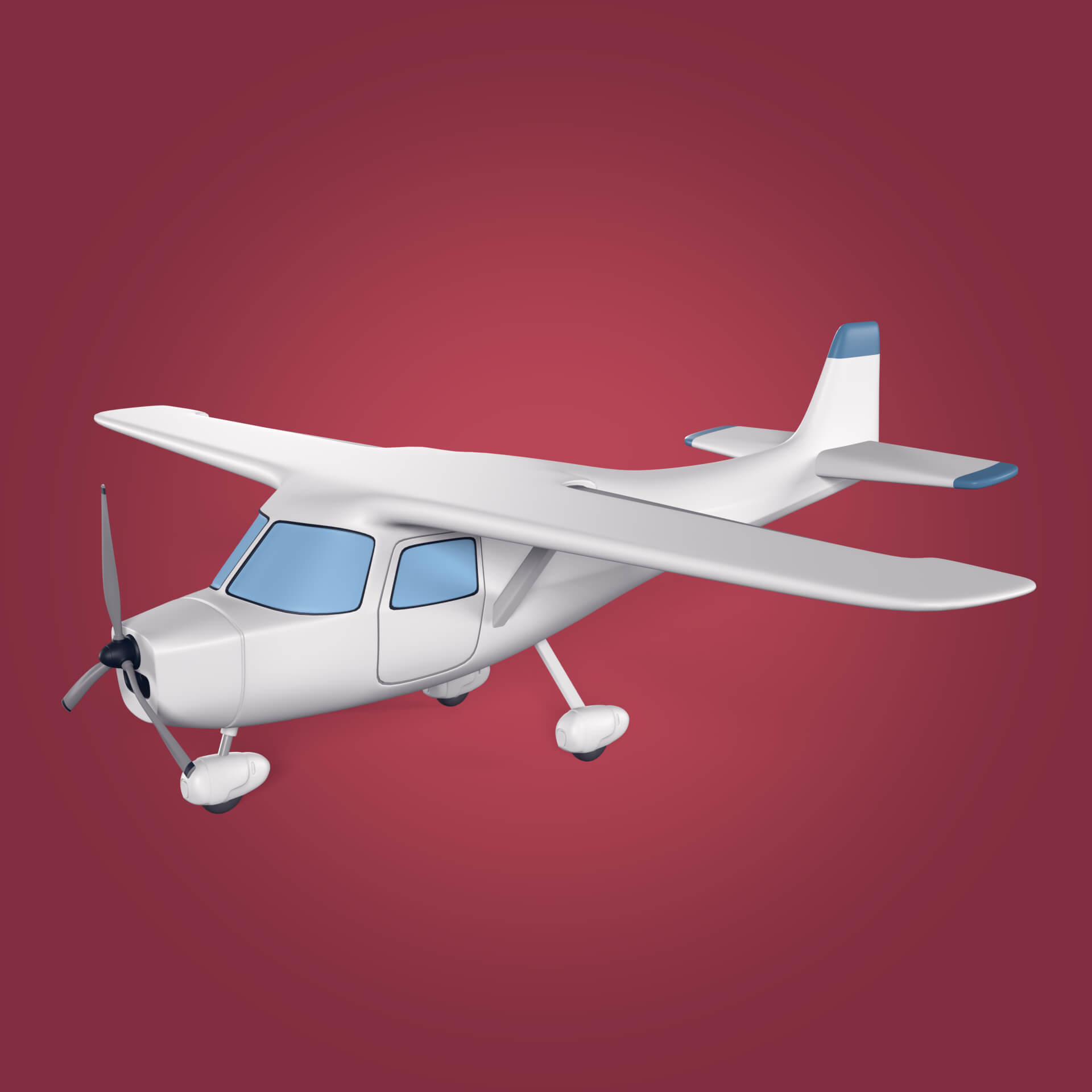 Light Airplane - 3D Model by Ocstard