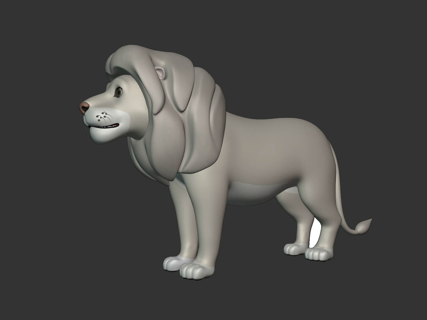 Cartoon White Lion - 3D Model by Ocstard