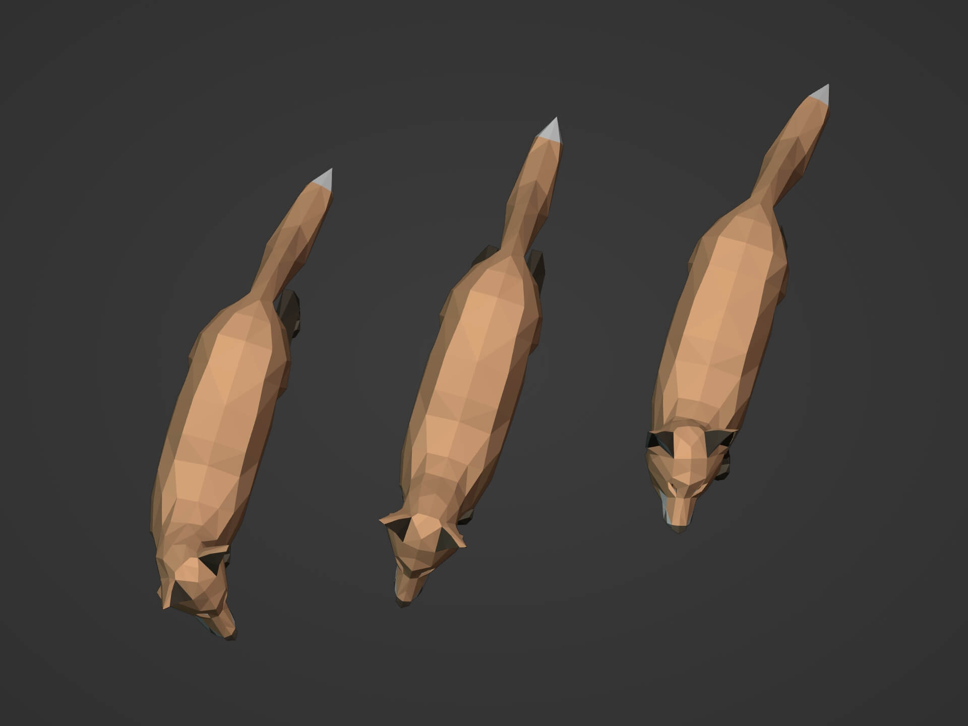 Low Poly Cartoon Red Fox - 3D Model by Ocstard