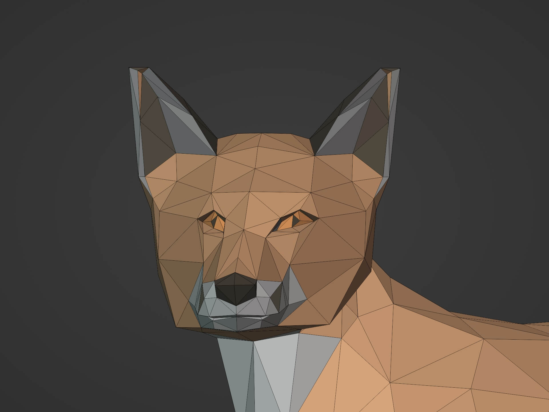 Low Poly Cartoon Red Fox - 3D Model by Ocstard